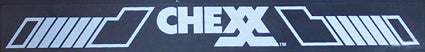 DECAL (CABINET) CHEXX (OLD BLUE BACKGROUND WHITE LETTERS) (CLEAR DECAL ...